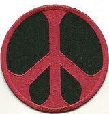 red black peace sign Patch