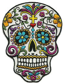 skull with flowers Patch
